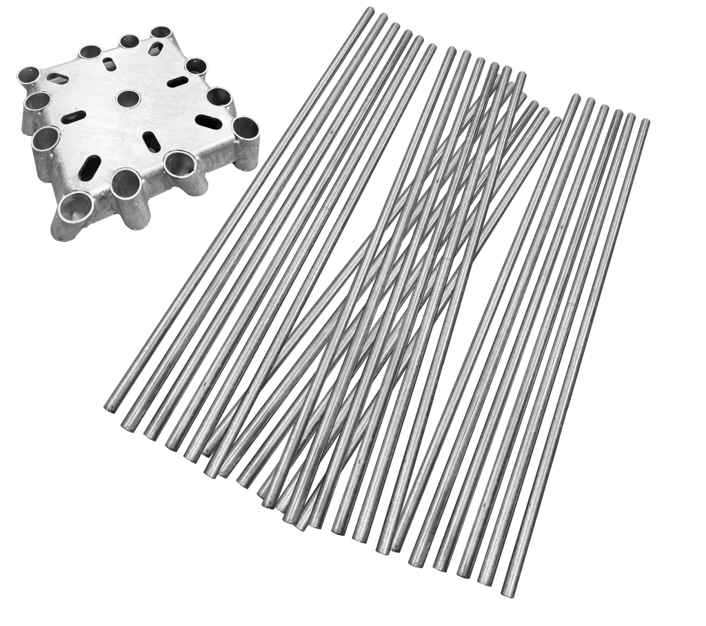 Concrete-Free Foundation kit.Kit w/ 50cm / 20" square steel foundation ...